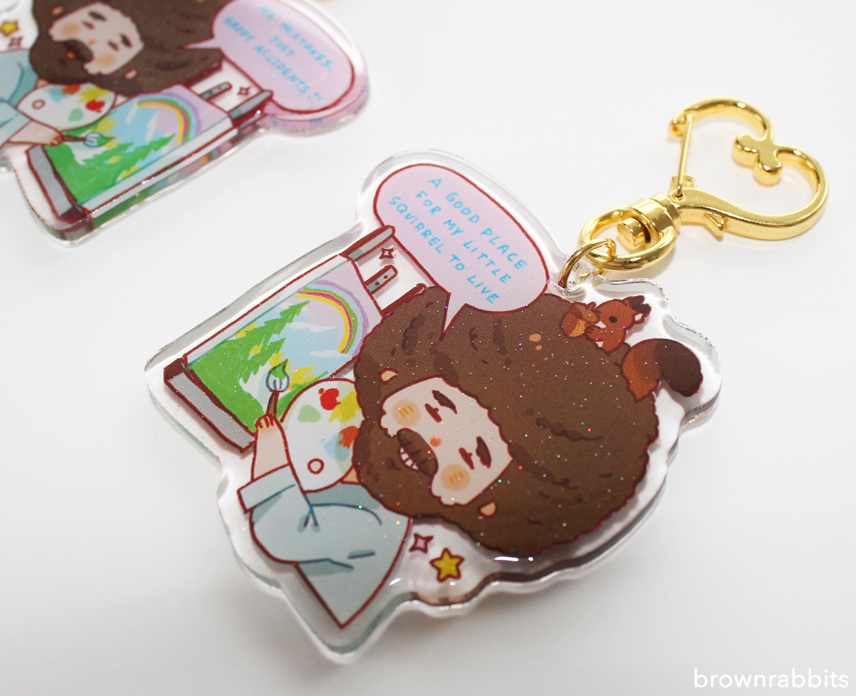Bob Ross Keychain – Brownrabbits